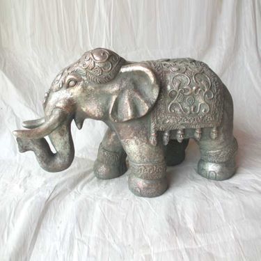 Boho Magnesium Elephant Statue - Frosted Silver only $174.99 at Garden Fun