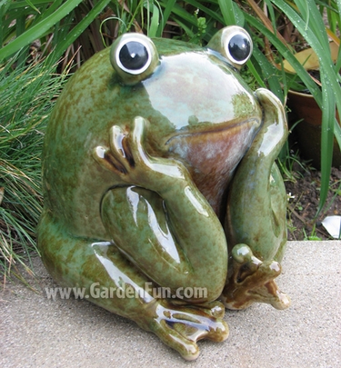 Ceramic Frog Statue - Garden Thinker only $38.95 at Garden Fun