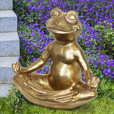 Golden Meditating Frog Statue only $88.99 at Garden Fun