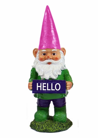 HELLO Gnome Garden Statue only $23.99 at Garden Fun