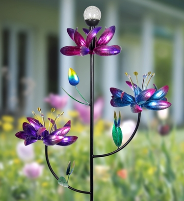 Kinetic Flower Spinner Stake w/Solar Crackle Ball only $114.95 at ...