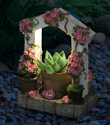 LED Pink Flower Trellis Planter w/Timer only $34.95 at Garden Fun
