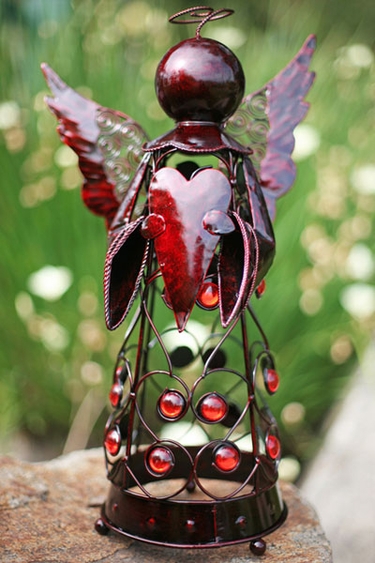 Medium Filigree Angel Statue - Red only $44.99 at Garden Fun