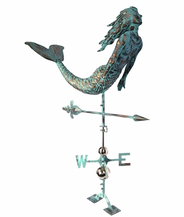 Mermaid Weathervane - Copper Patina w/Free Roof Mount only $399.99 at ...