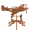 Copper Biplane Airplane Weather Vane - GardenFun.com