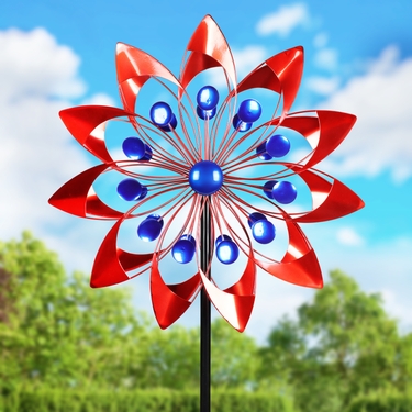 18" Kinetic Patriotic Double Spinner only $74.95 at Garden Fun