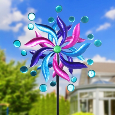 Pretty Pink And Blue Double Wind Spinner only $91.99 at Garden Fun