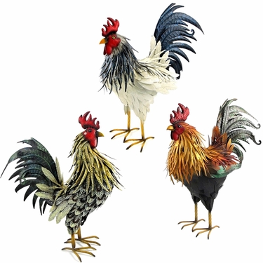 Large Assorted Roosters (Set of 3) only $349.95 at Garden Fun