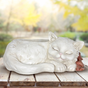Sleeping Cat Flower Pot only $42.50 at Garden Fun