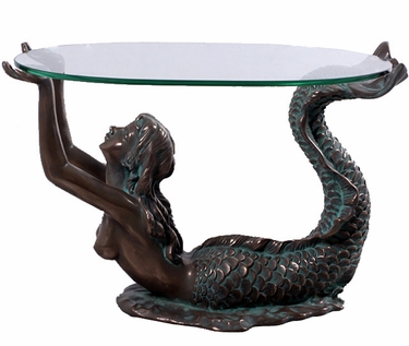 Small Mermaid Table in Greenish Bronze