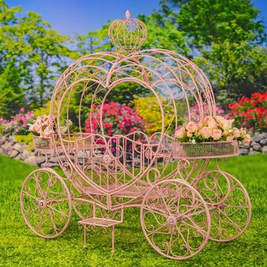 Antique Pink/Gold Cinderella Heart-Shaped Carriage - Small only $2,999. ...