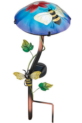 Solar Bee Mushroom Stake only $26.99 at Garden Fun