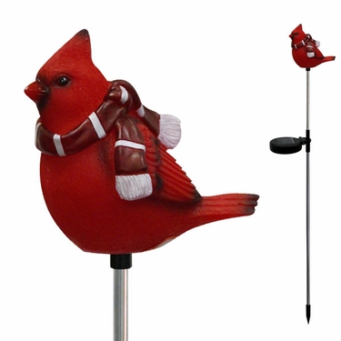 Solar Cardinal Holiday Garden Stake