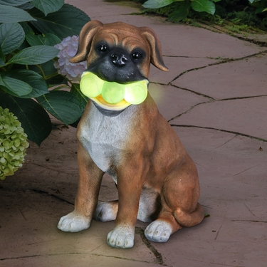 Solar Dog Holding LED Tennis Balls only $66.99 at Garden Fun