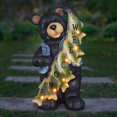 Solar Fishing Welcome Bear only $57.95 at Garden Fun