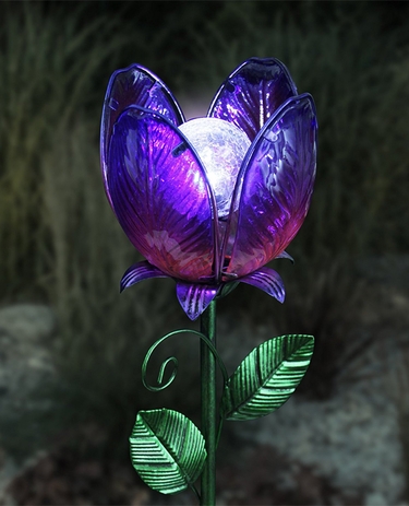 Solar Flower Garden Stake - Purple only $54.95 at Garden Fun