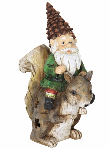 Solar Gnome Riding Squirrel only $39.99 at Garden Fun