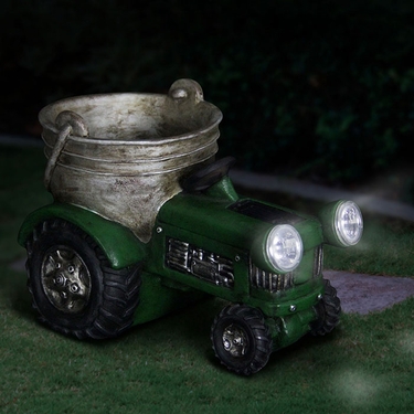 Solar Green Tractor Planter only $46.99 at Garden Fun