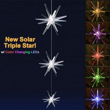 Solar Star Triple Lights w/Color Changing LEDs only $23.99 at Garden Fun