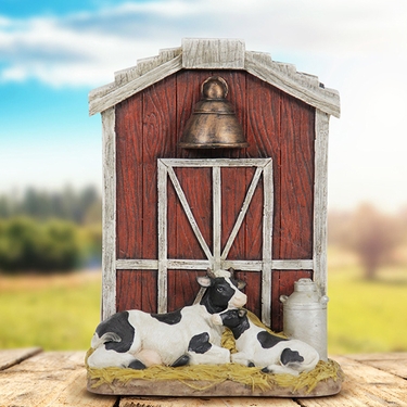 Solar Red Barn w/Cow & Calf only $44.95 at Garden Fun