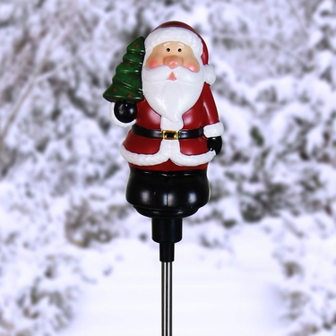 Solar Santa Holiday Stake