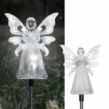 Solar White Angel w/LED Wings (Set of 2) only $26.50 at Garden Fun