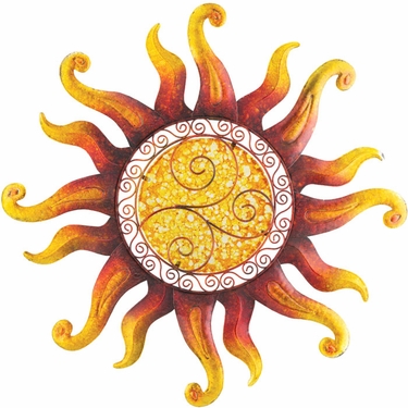 23" Sun Swirl Glass & Metal Wall Decor