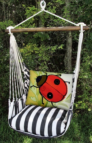 Black Ladybug Garden Hammock Chair Swing - GardenFun.com