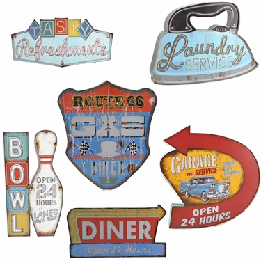 "Vintage Nifty Fifties" Light up Wall Signs (Set of 6) only $319.99 at ...
