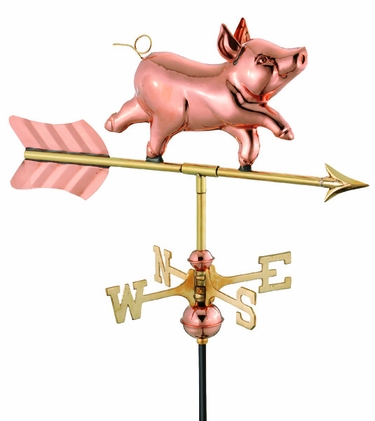 Whimsical Pig Weather Vane - GardenFun.com
