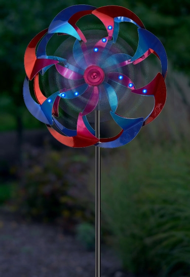 Wind-Powered LED Light Spinner: Pink & Blue only $179.95 at Garden Fun