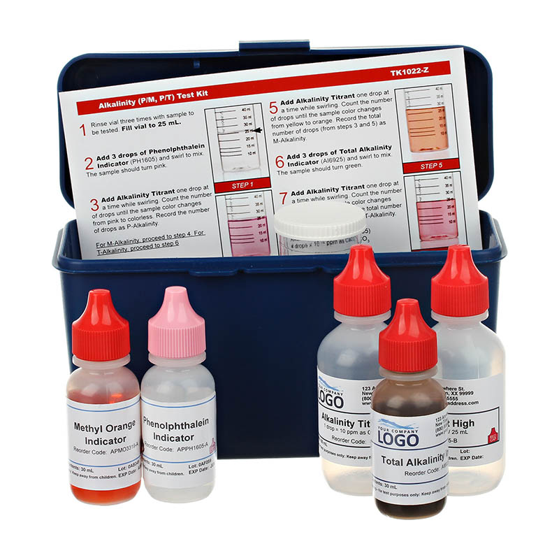 AquaPhoenix Alkalinity (P/M/T) Test Kit, 1 drop = 10 or 50 ppm as CaCO3 ...
