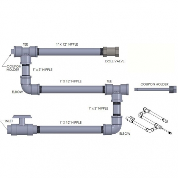 AquaPhoenix Corrosion Coupon Rack: 2 Position, 1" PVC - CR-4000-1