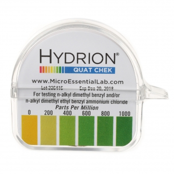 AquaPhoenix Test Strips: Quat Dispenser, 0-1000ppm - QC-1001