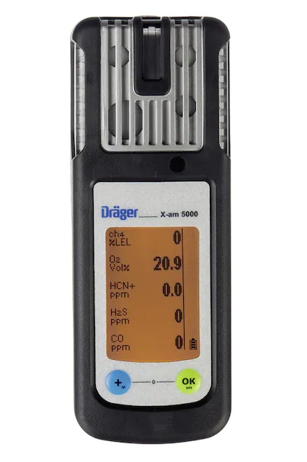 Draeger X-am 5000 Multi-Gas Detector, LEL/CO/H2S/O2, with H2-comp ...