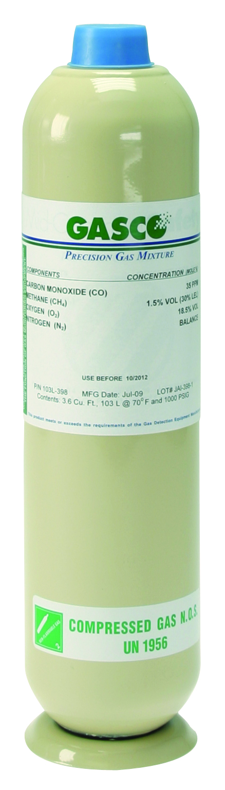 Gasco 103L-135A-2.5 103 Liter Methane 50% LEL Calibration Gas, 2.5% vol ...