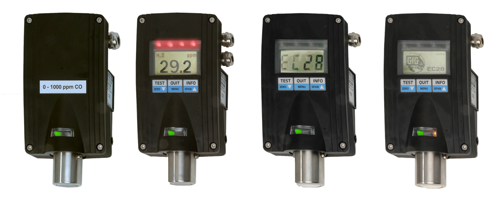 GfG EC 28 Gas Transmitter with MODBUS, Oxygen (O2), Display - 2811-727-002M