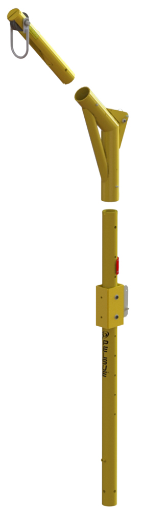 Pelsue Davit Mast, Includes Center Post, Elbow & 18"/24" Offset Arm ...