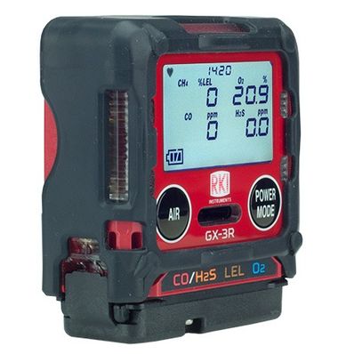 RKI Instruments GX-3R 4-Gas Confined Space Monitor Bundled, LEL/O2/CO/H2S with RP-3R, 10' Hose ...