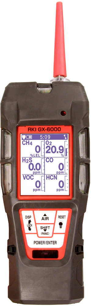 RKI Instruments GX-6000 Three Sensor Sample Draw Gas Monitor, O2 / H2S / IR HC Autoranging, with ...