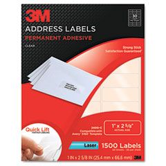 1500/Pack MMM3400C 3M Permanent Adhesive Clear Laser Ma