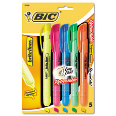 BIC® Brite Liner Retractable Highlighter, Chisel Tip, Fi