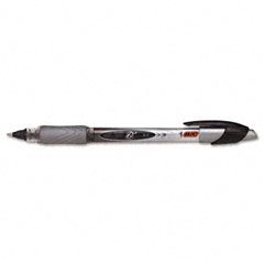 BIC® Z4+ Roller Ball Stick Pen, Black Ink, Fine, Dozen B