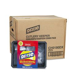 Dixie® Tray w/Heavyweight Crystal Plastic Tableware, 180