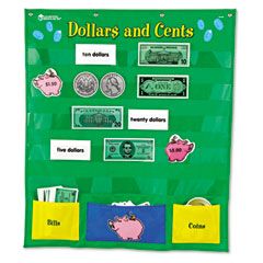 Learning Resources® Dollars and Cents Pocket Chart, 26 x