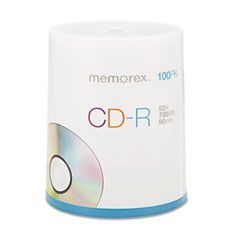 Memorex® CD-R Discs, 700MB/80min, 52x, Spindle, Silver,