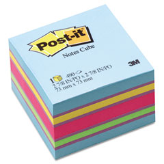 Post-it® Notes Cube, 3 x 3, Ribbon Candy, 470 Sheets MMM