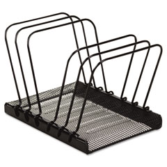Rolodex™ Mesh Flip File Folder Sorter, Five Sections, Bl