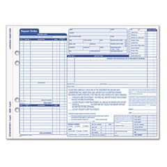 TOPS® Auto Repair Four-Part Order Form, 8-1/2 x 11, Four
