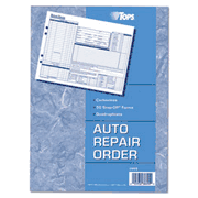 TOPS® Auto Repair Four-Part Order Form, 8-1/2 x 11, Four